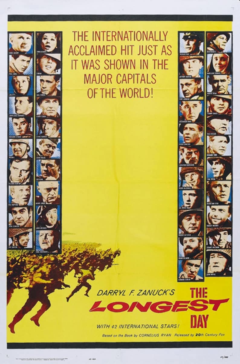 The Longest Day 1962 John Wayne Movie Poster Reprint 19x12.5 | Etsy