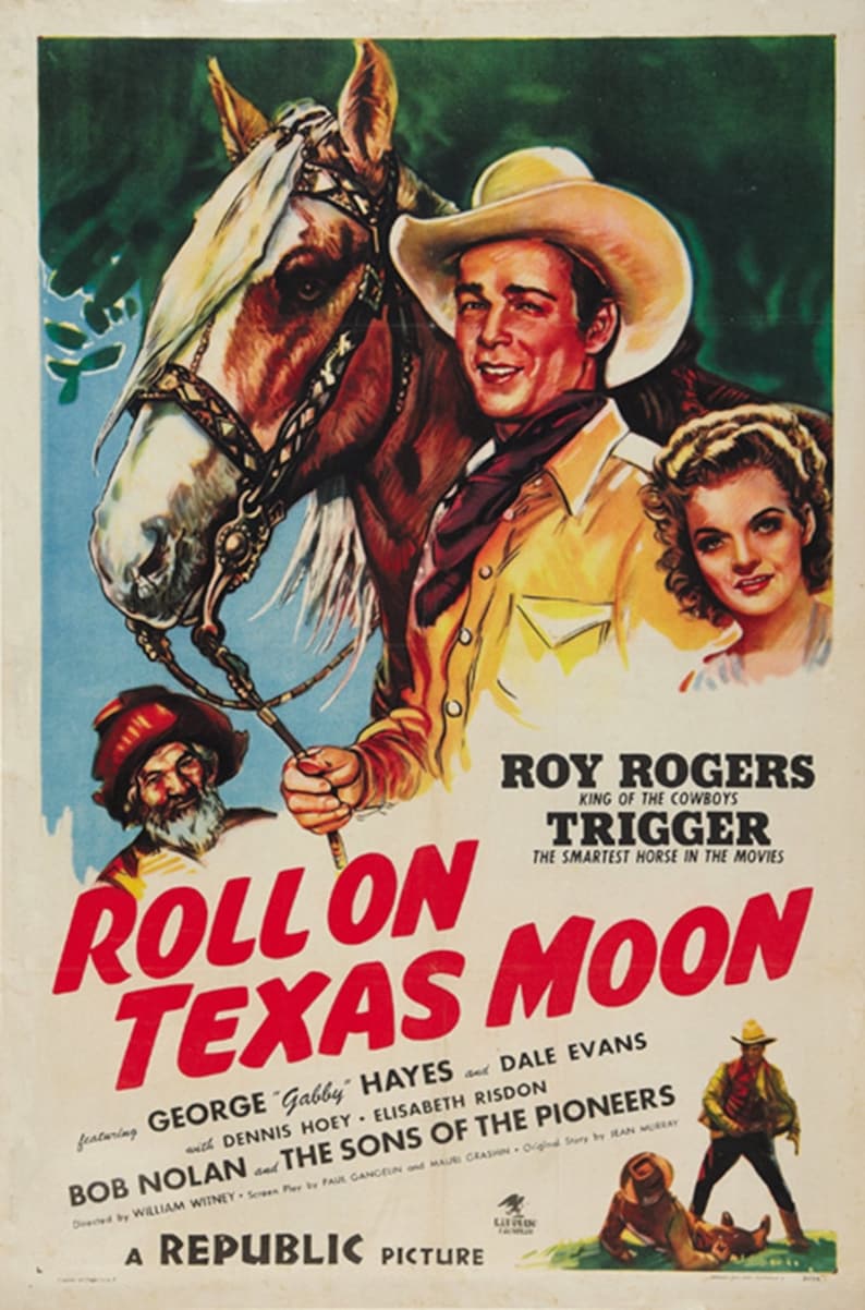 Roy Rogers Roll on Texas Moon 1946 Cult Western Movie Poster Reprint ...