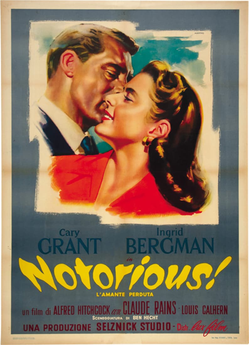 Notorious 1946 Cary Grant Ingrid Bergman Hitchcock Movie - Etsy