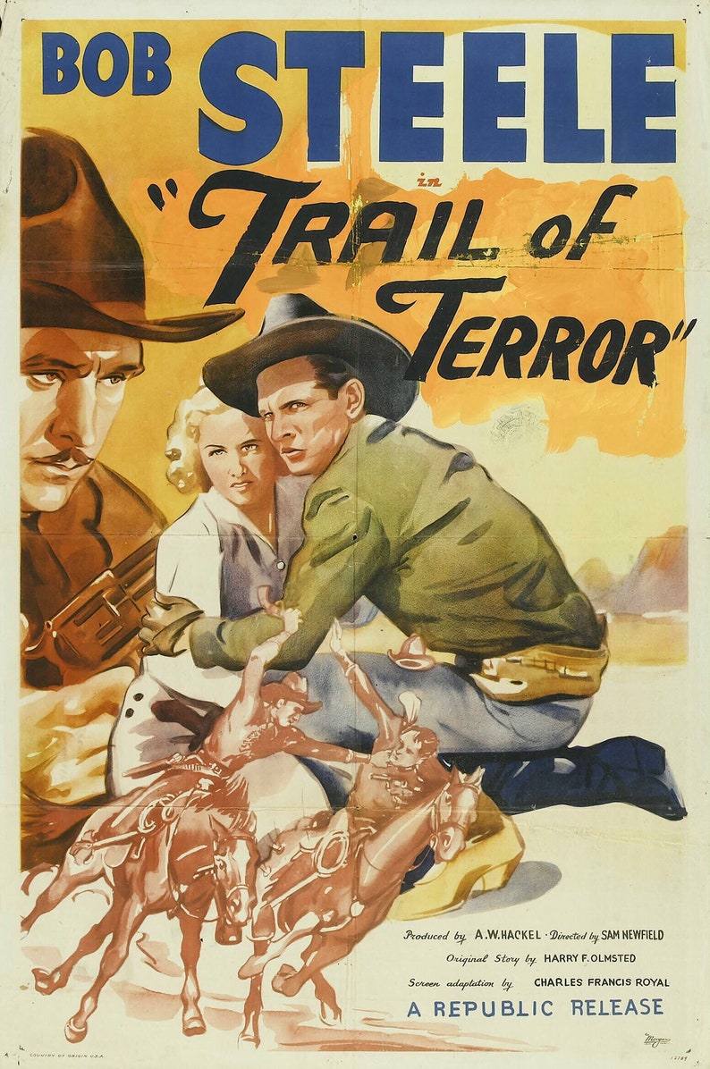 Trail of Terror (1935) Bob Steele Classic Western Movie Poster Reprint ...