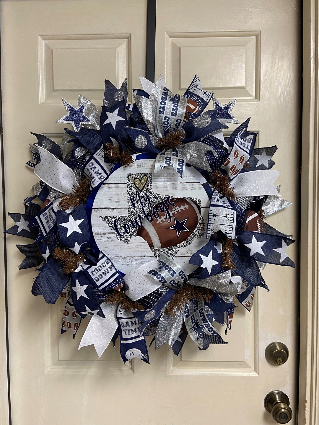 Dallas Cowboy Football Wreath, Sport Lover Wreath, Sporty Home Decor ...
