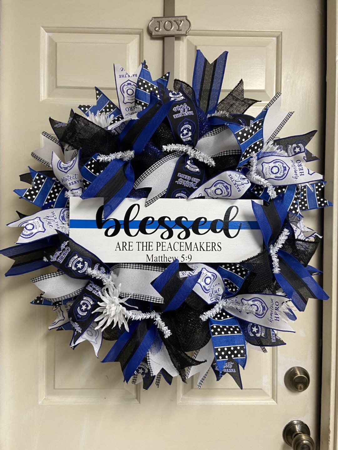 Police Wreath, Peacemaker Wreath, Scripture Wreath, Christian Wreath ...