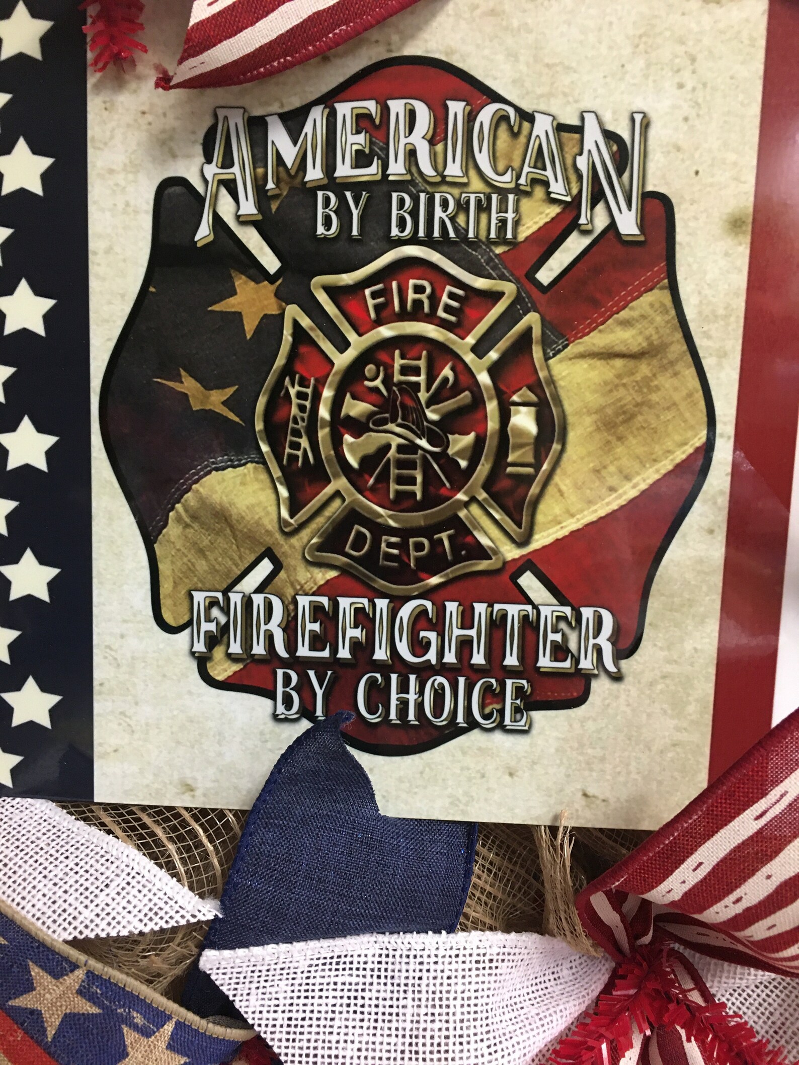 Firefighter Wreath First Responder Wreath American Wreath - Etsy
