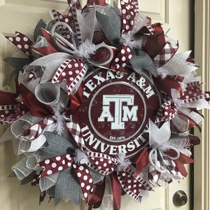 Texas A&M Wreath, Aggie Wreath, College Wreath, Man Cave Wreath, Front ...