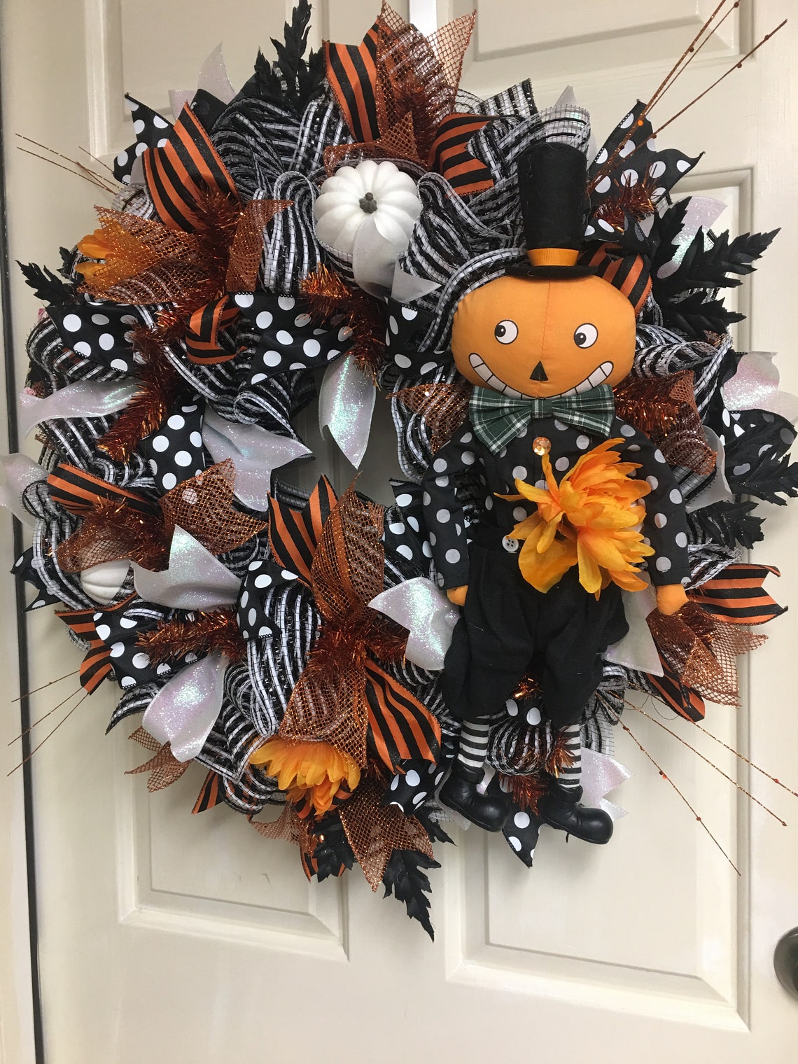 Halloween Wreath Pumpkin Wreath Fall Wreath Fall Decor - Etsy