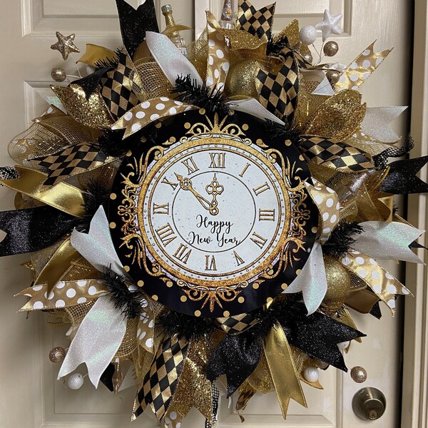 New Year Wreath - Etsy