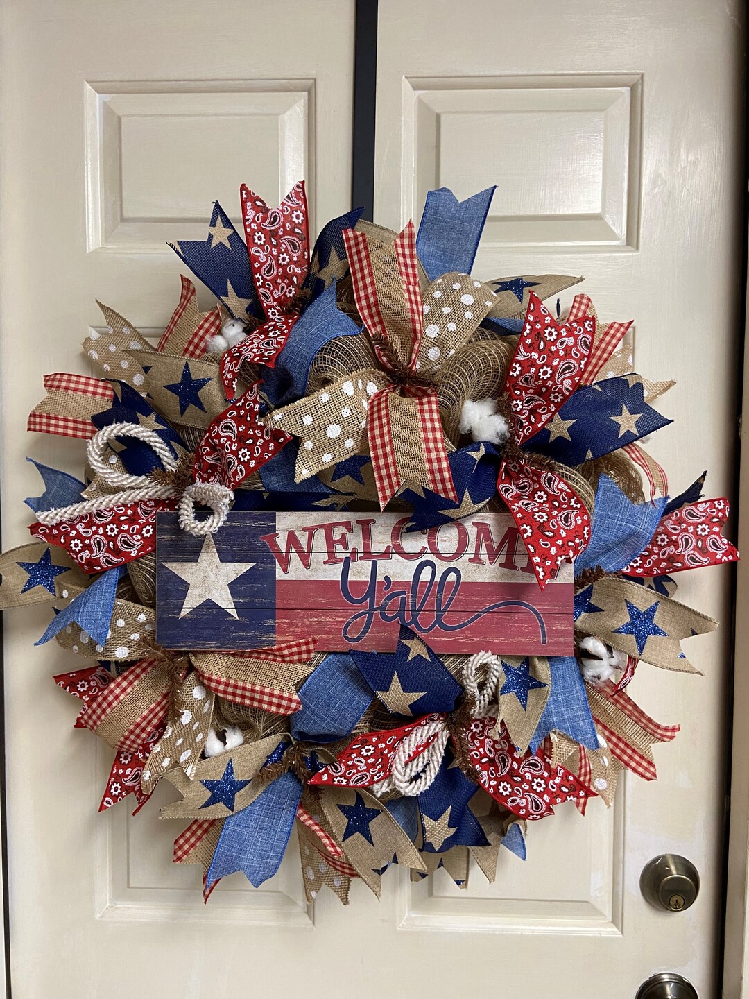 Handcrafted Texas Wreath, Welcome Texas, Country Farmhouse Decor ...