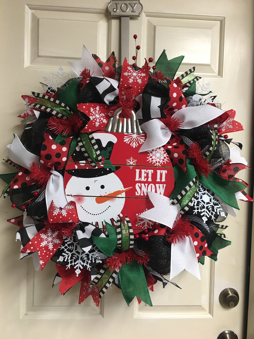 Snowman Wreath, Christmas Wreath, Winter Wreath, Winter Decor - Etsy