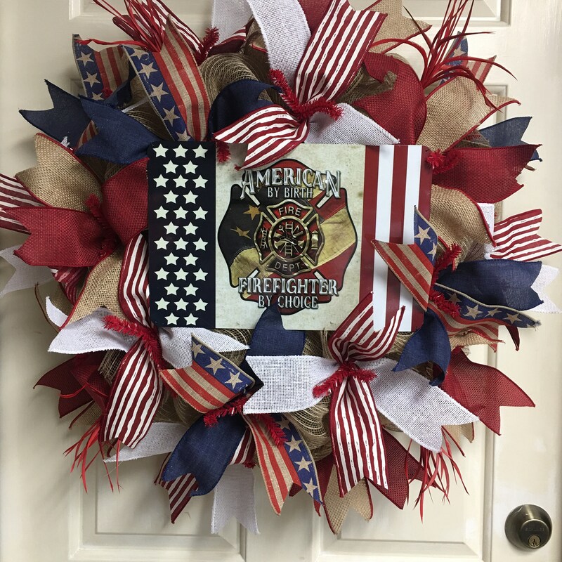 Firefighter Wreath - Etsy