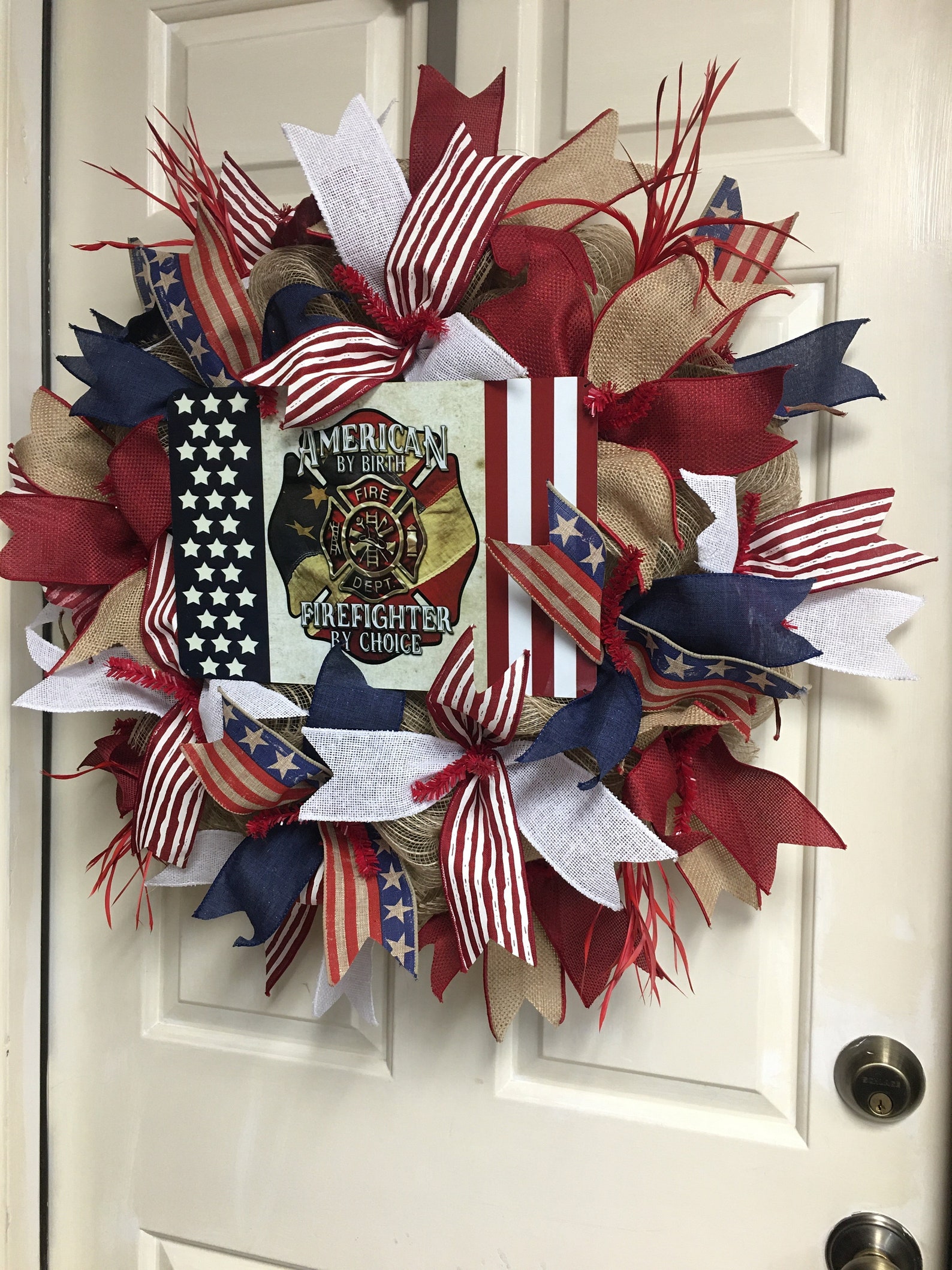 Firefighter Wreath First Responder Wreath American Wreath - Etsy