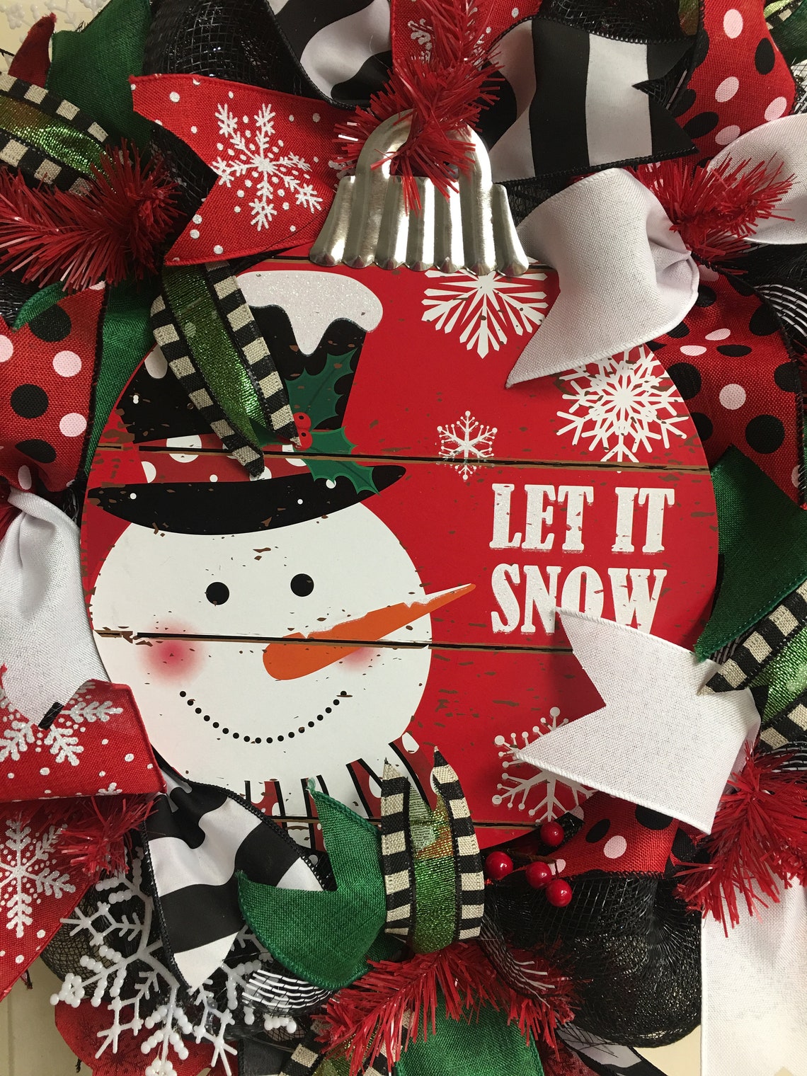 Snowman Wreath Christmas Wreath Winter Wreath Winter Decor - Etsy