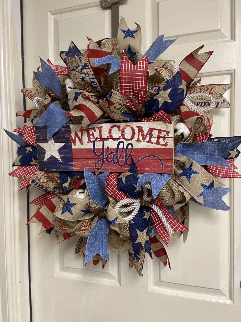 Texas Wreath Welcome Texas Everyday Wreath Red White and | Etsy