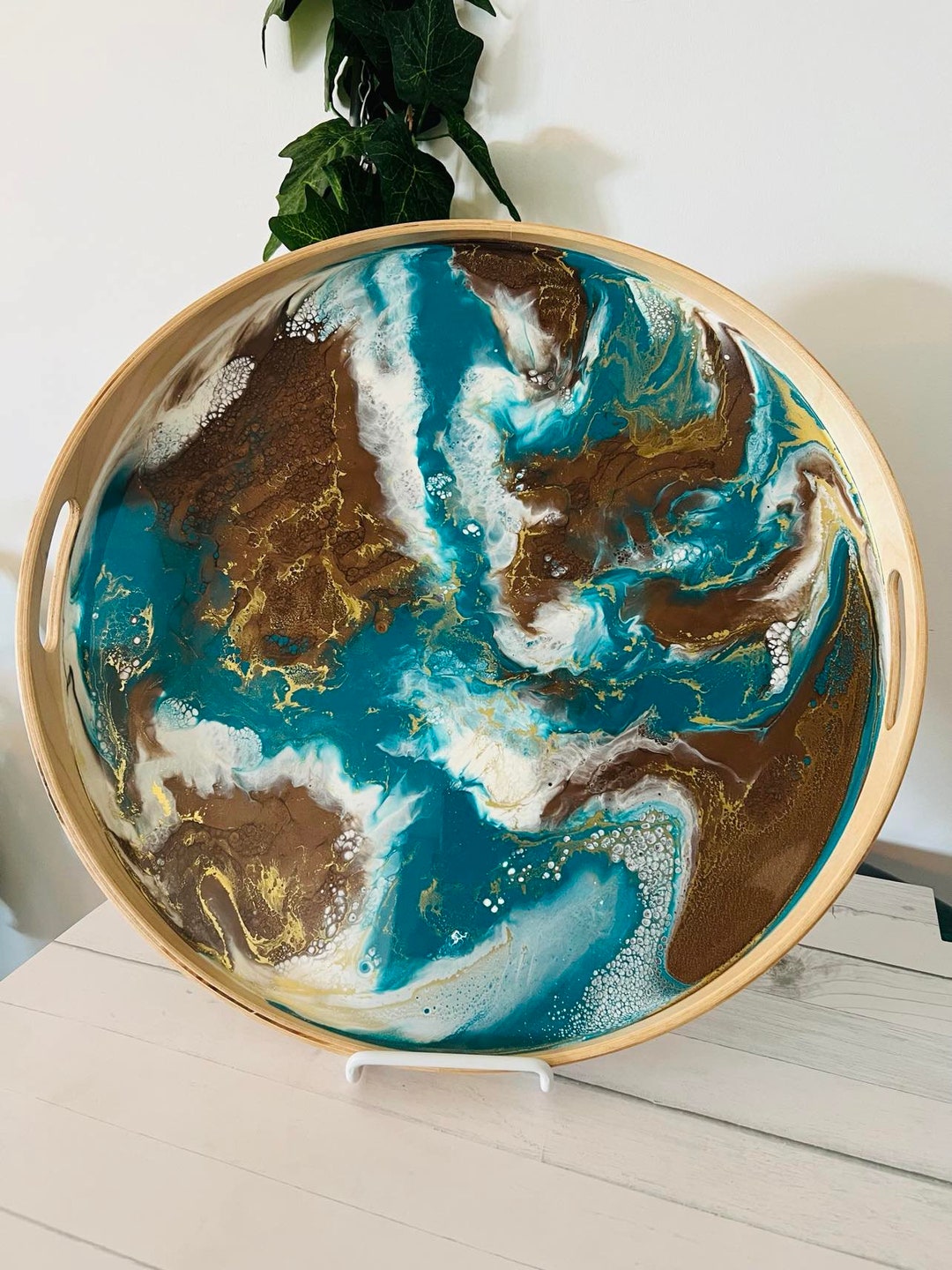 Drink / Serving Tray With Resin Art - Etsy