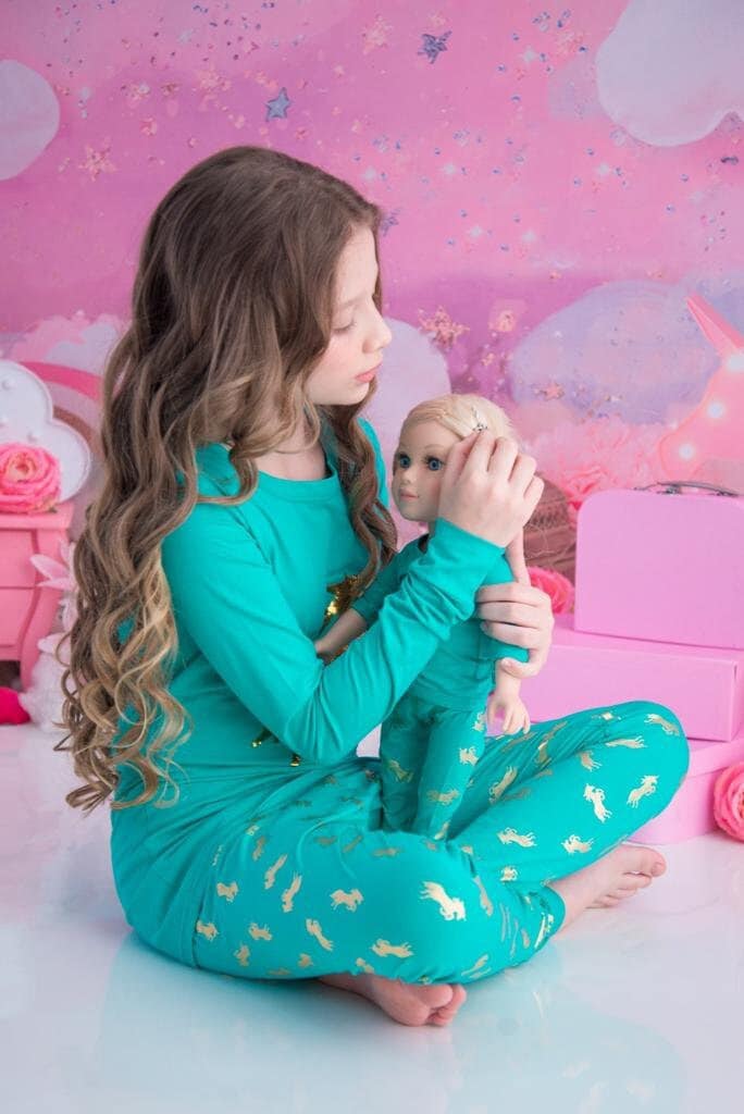 Girls and Dolls Matching 4 Piece Pyjama | Girls Pyjama | Doll Pyjama ...