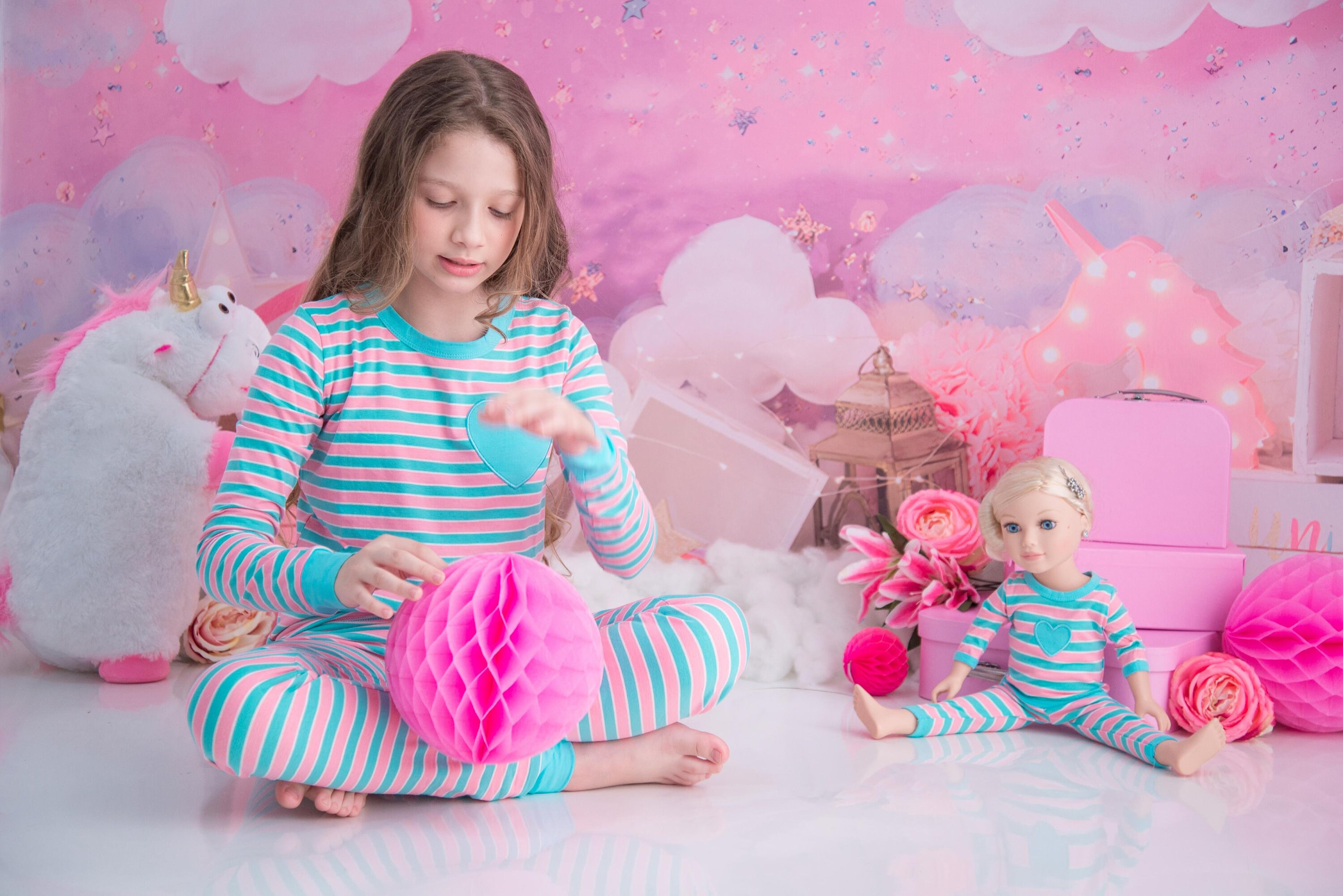 Girls and Dolls 4 Piece Matching Pyjama Set - Etsy