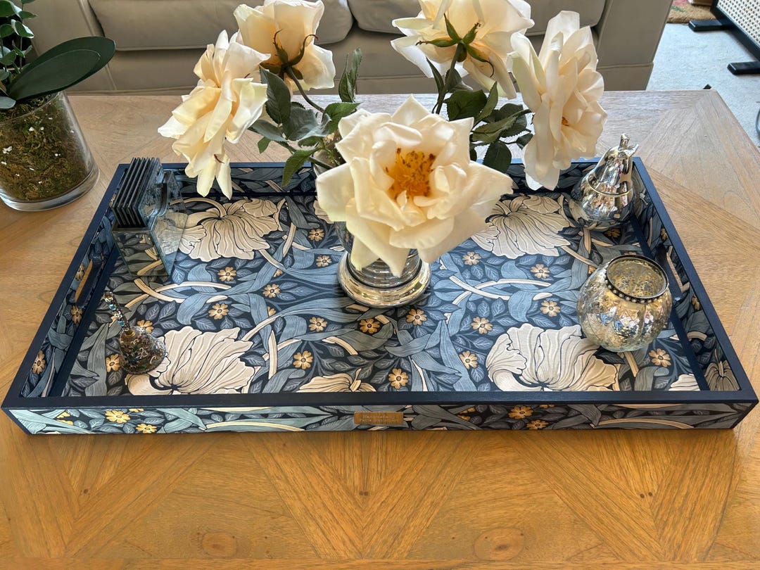 Isabella Handmade Solid Wood William Morris Decoupage Tray - Ottoman ...