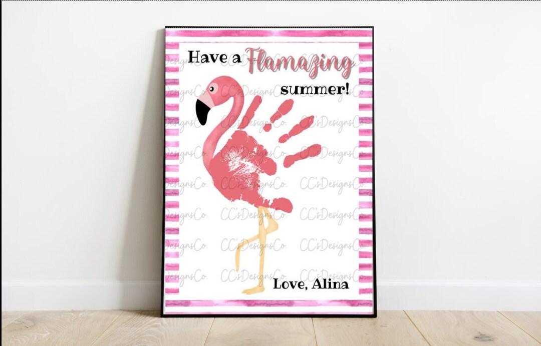 Flamingo Summer Handprint Files; Summer Crafting; Kids Crafting; Summer ...