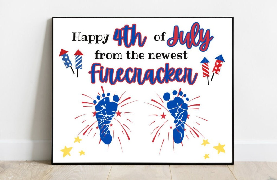 Newest Firecracker Handprint & Footprint; Summer Crafting; Summer ...