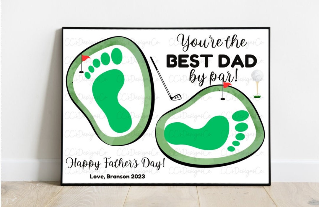 Golf Father's Day Handprint Footprint Files; Personalized Father's Day ...