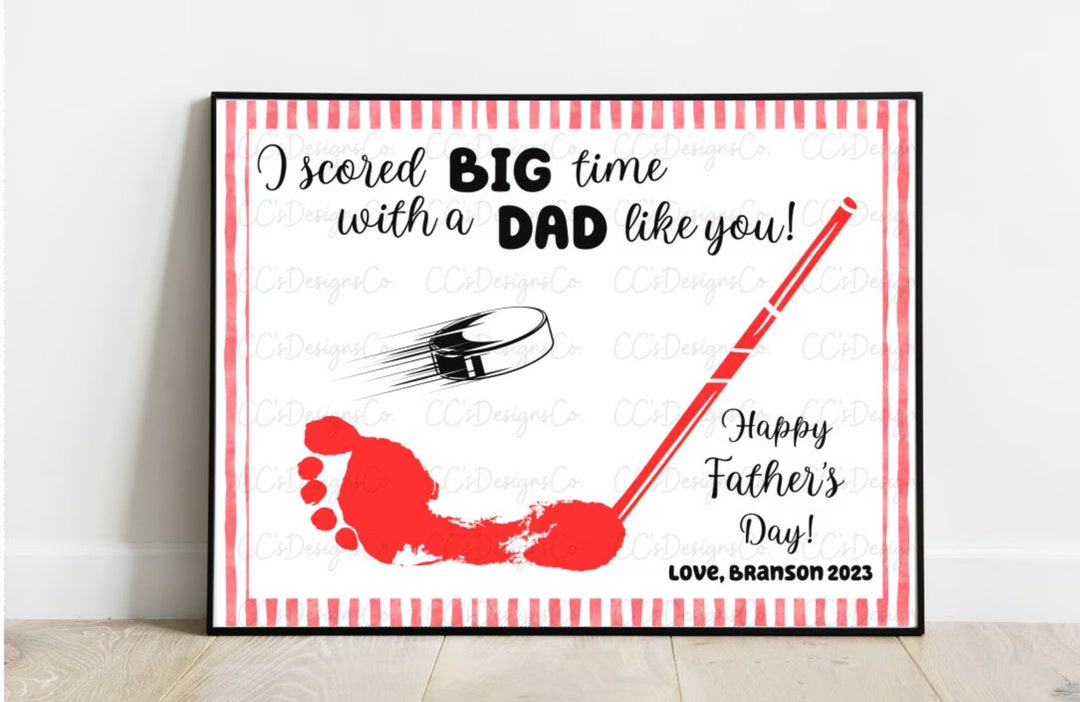 Hockey Day Handprint Footprint Files; Personalized Father's Day; Scored ...