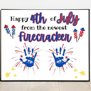 Newest Firecracker Handprint & Footprint; Summer Crafting; Summer ...