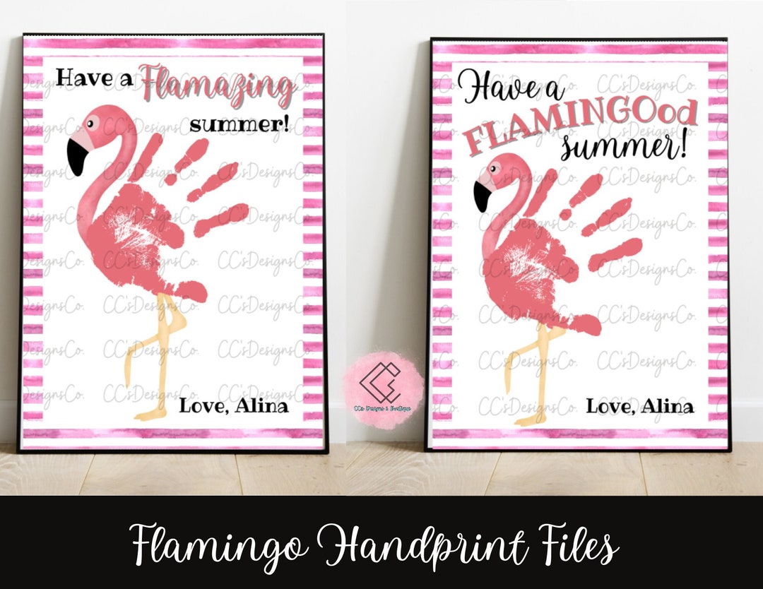 Flamingo Summer Handprint Files; Summer Crafting; Kids Crafting; Summer ...