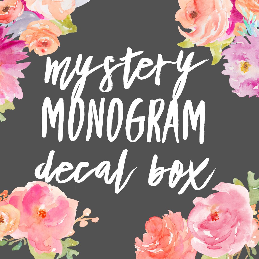 Mystery Monogram Decal Box Initial Monogram Decal Phone - Etsy