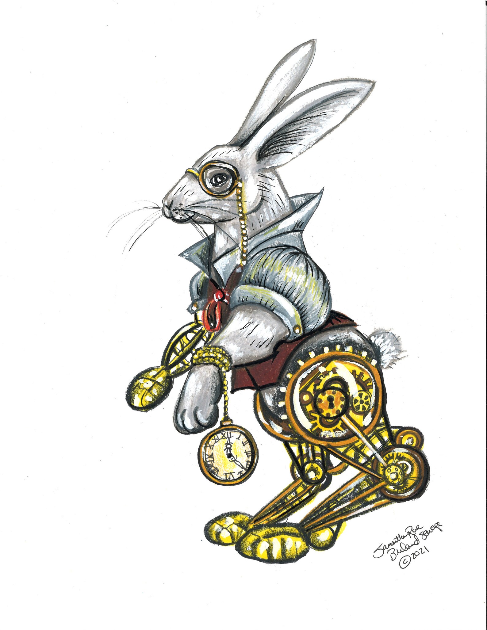 Steampunk White Rabbit - Etsy