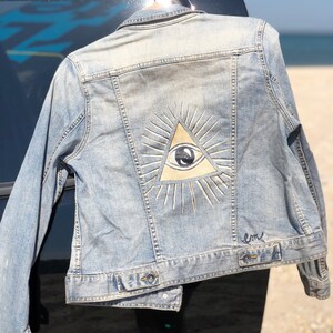 All Seeing Eye Denim Jacket, M - Etsy
