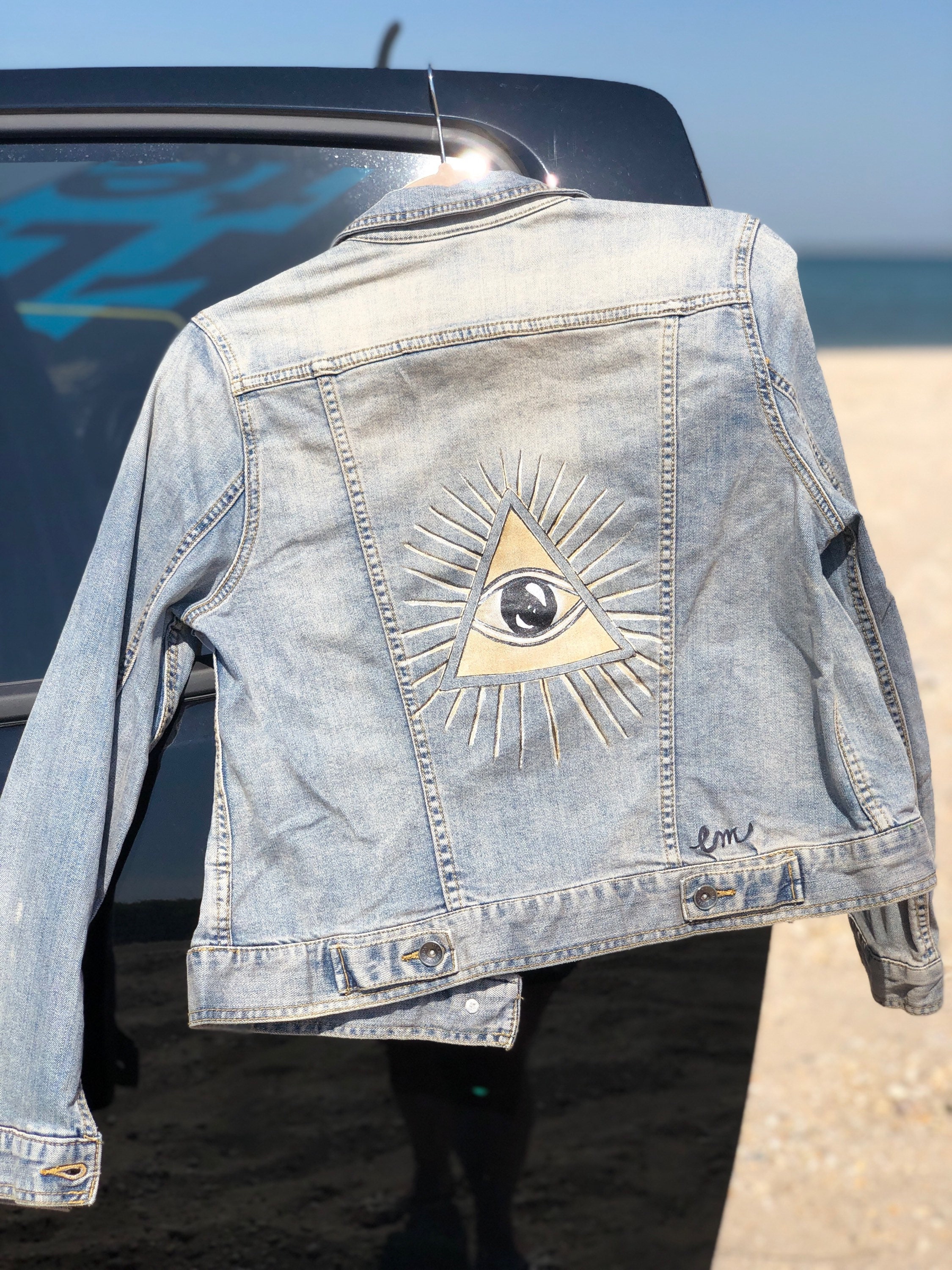 All Seeing Eye Denim Jacket, M - Etsy
