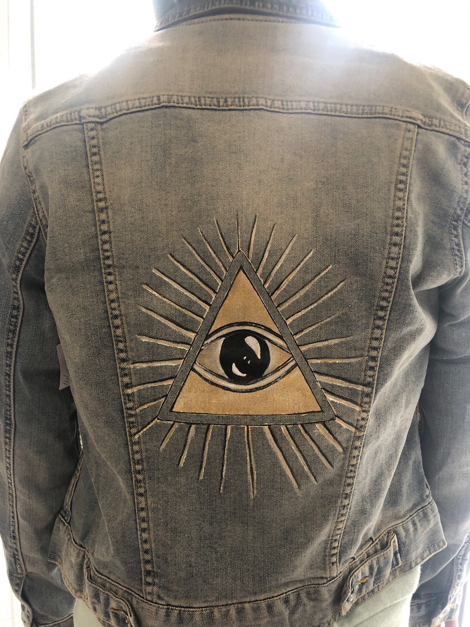 All Seeing Eye Denim Jacket, M - Etsy