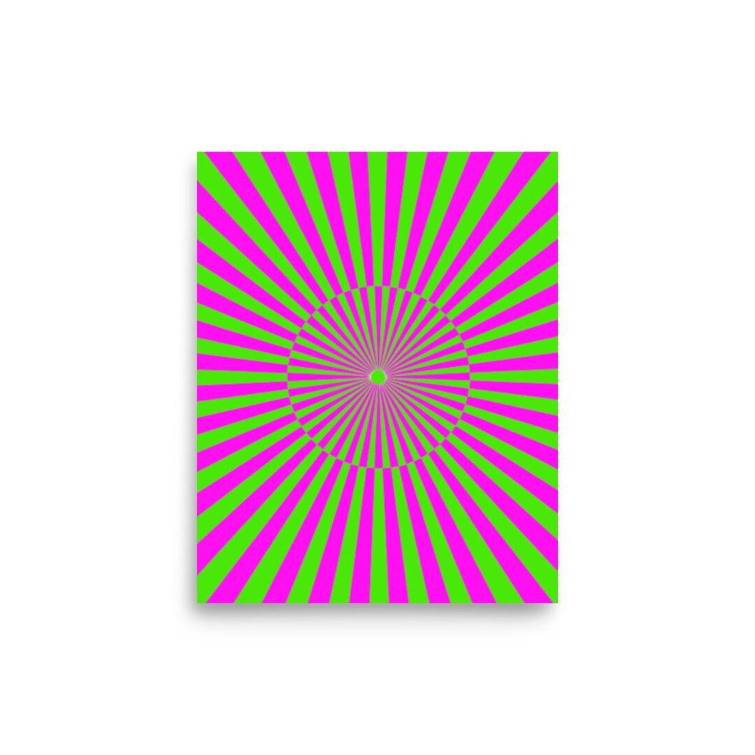 Print Pink and Green Op Art Ray - Etsy