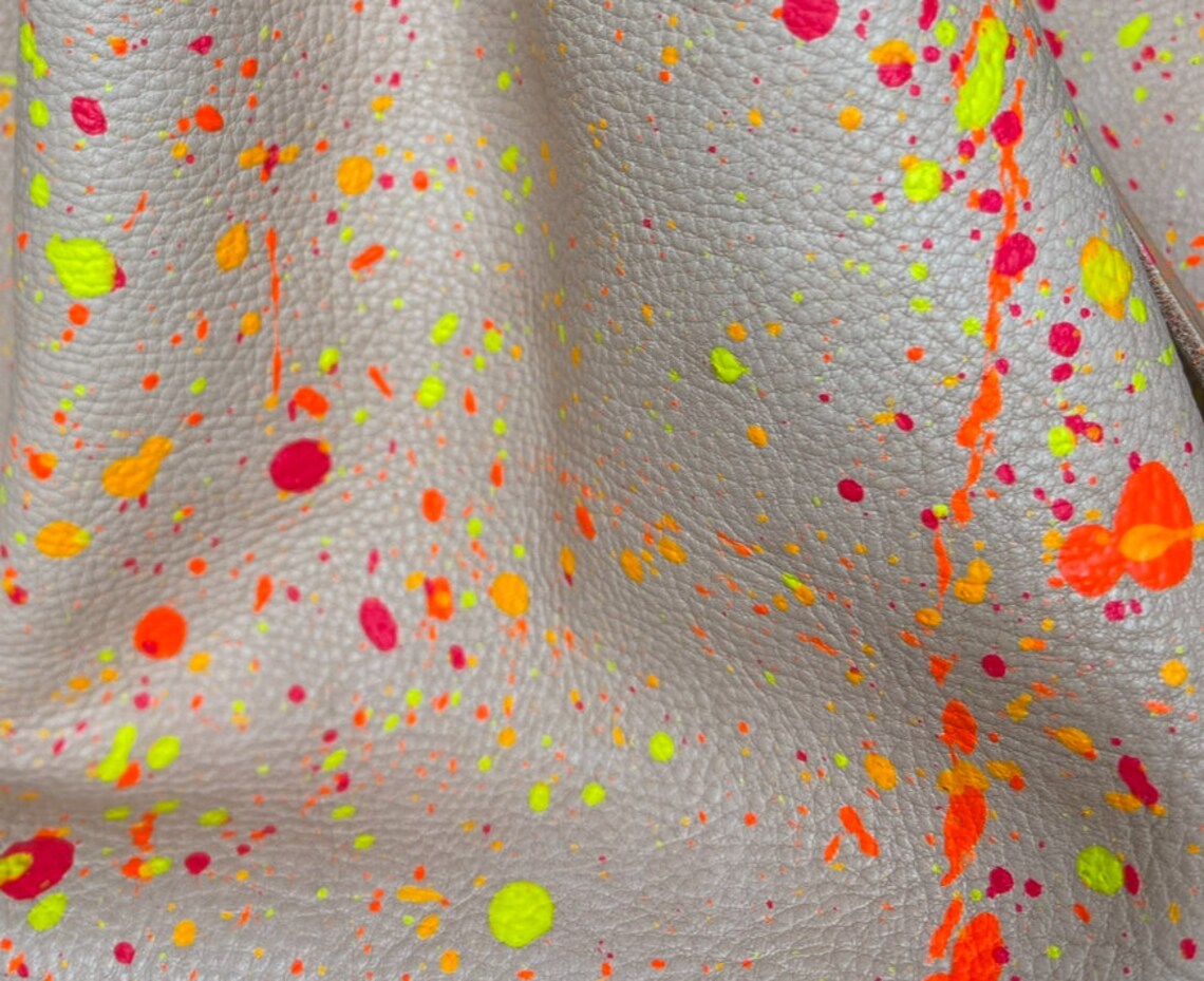 Neon Splatter Leather Drawstring Crossbody Bucket Bag - Etsy