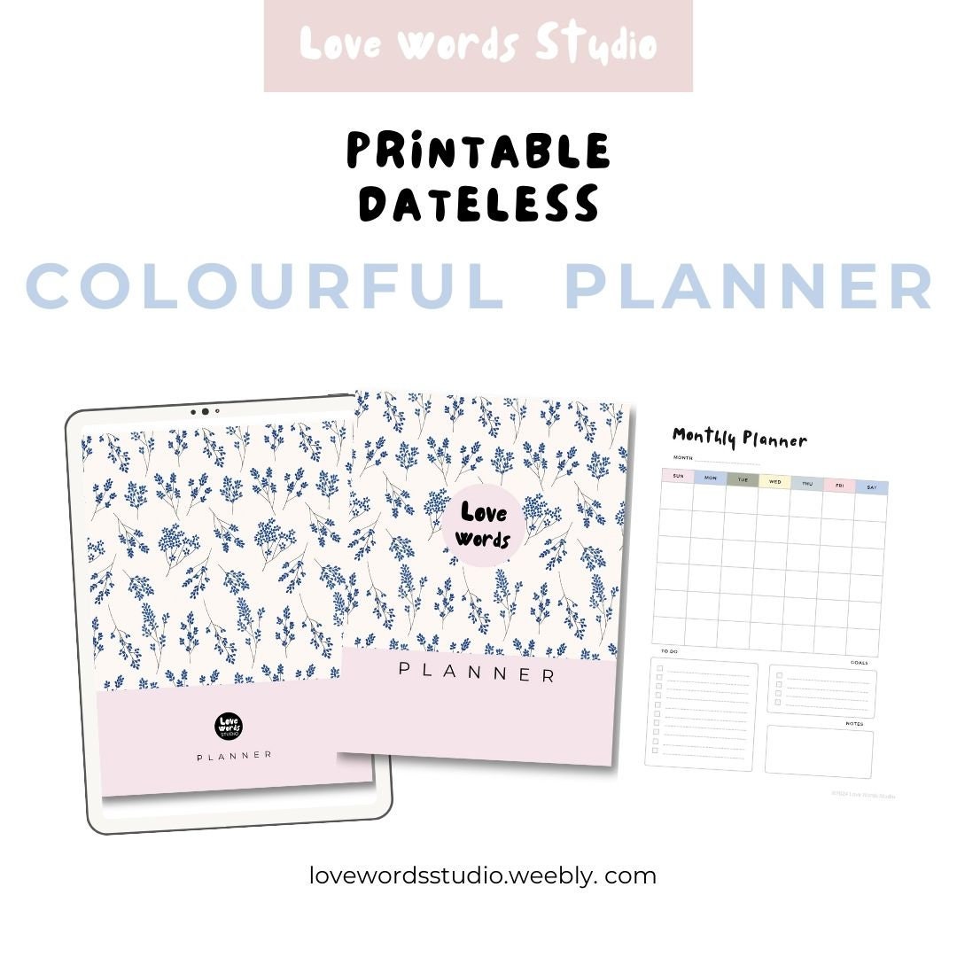 Colourful Planner. Printable Planner. Planner Template. Easy Fill ...
