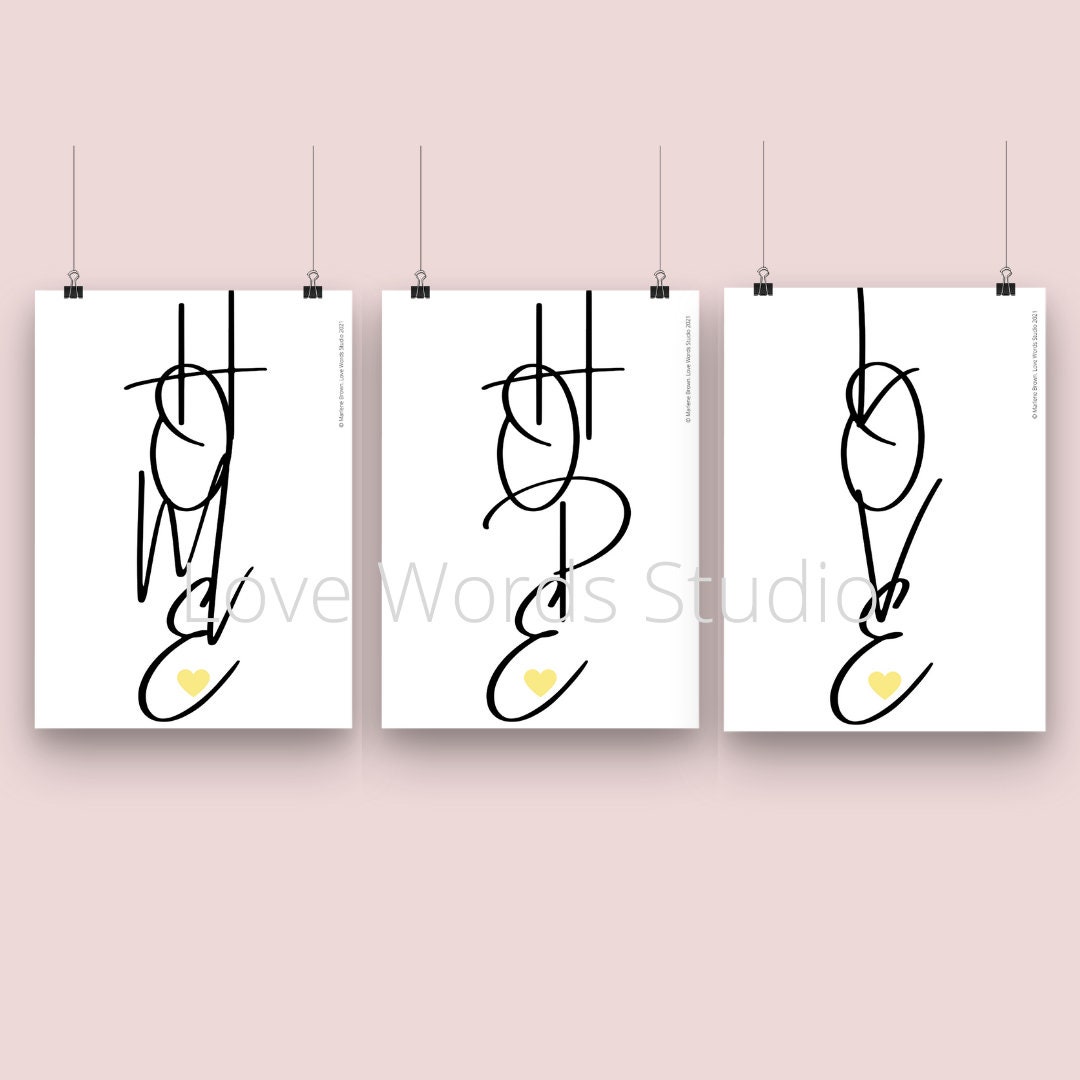 Modern Word Art. Minimalist Decor. Contemporary Wall Art. Word - Etsy