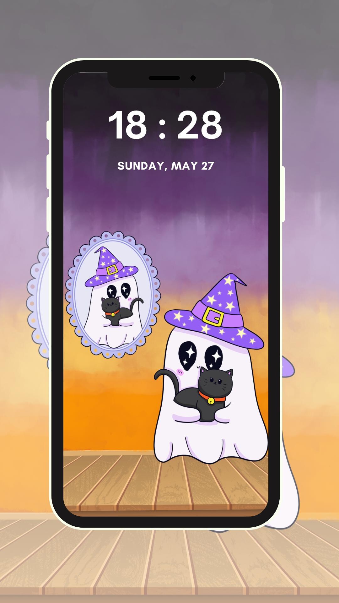 Ghost Wallpaper, Cat Background, Halloween Background - Etsy