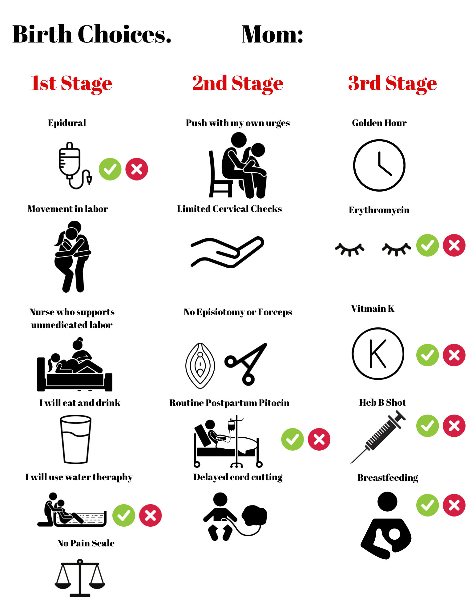 Custom Visual Birth Plan - Etsy
