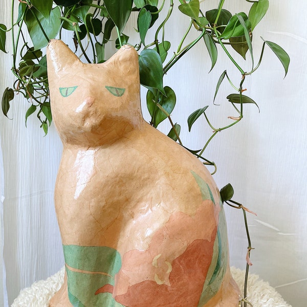 Paper Mache Cat - Etsy