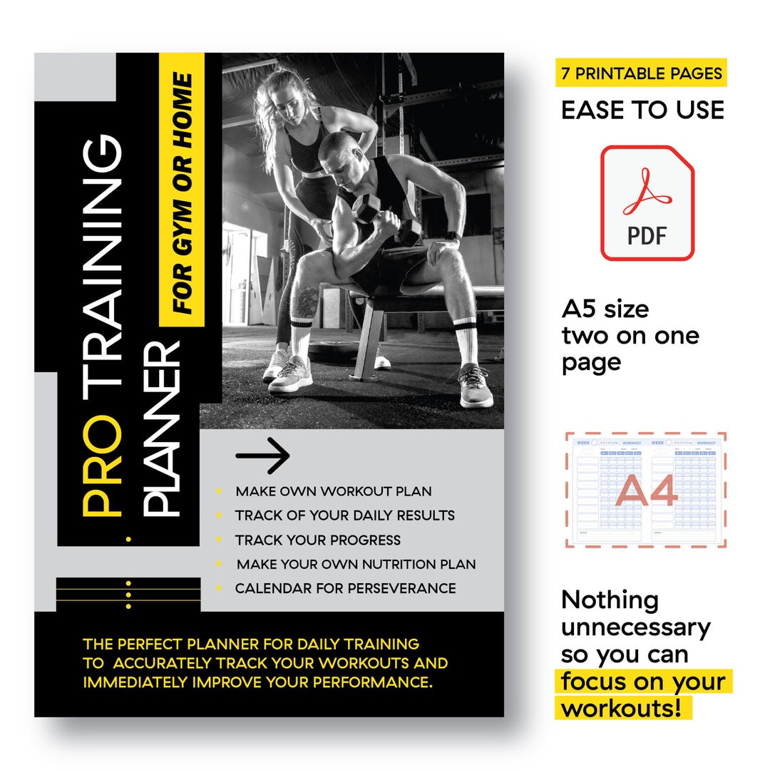 Printable Pro Training Planner Bundle, Fitness Planner, Training ...