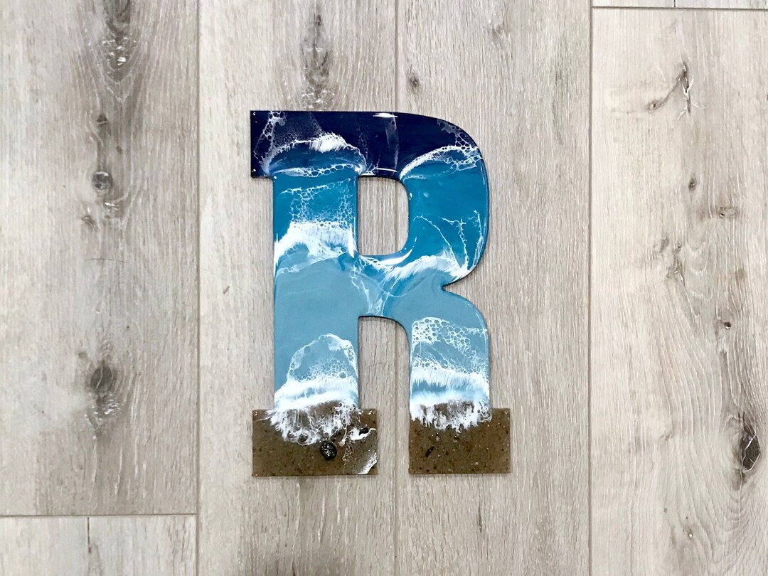 Beach Themed Letter for Wall, Monogram Initial Decor, Surf Art for Kids ...