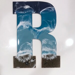 Beach Themed Letter for Wall, Monogram Initial Decor, Surf Art for Kids ...