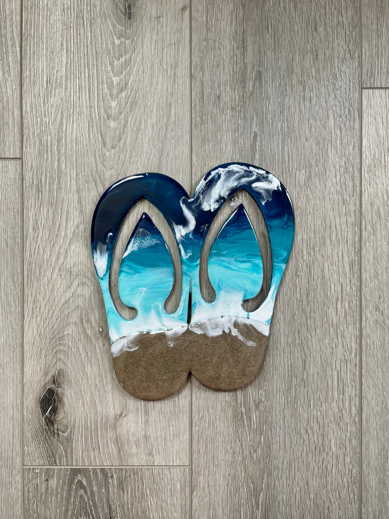 Beach Art Resin Flip Flop Wall Decor Sandals Flip Flop Decor | Etsy