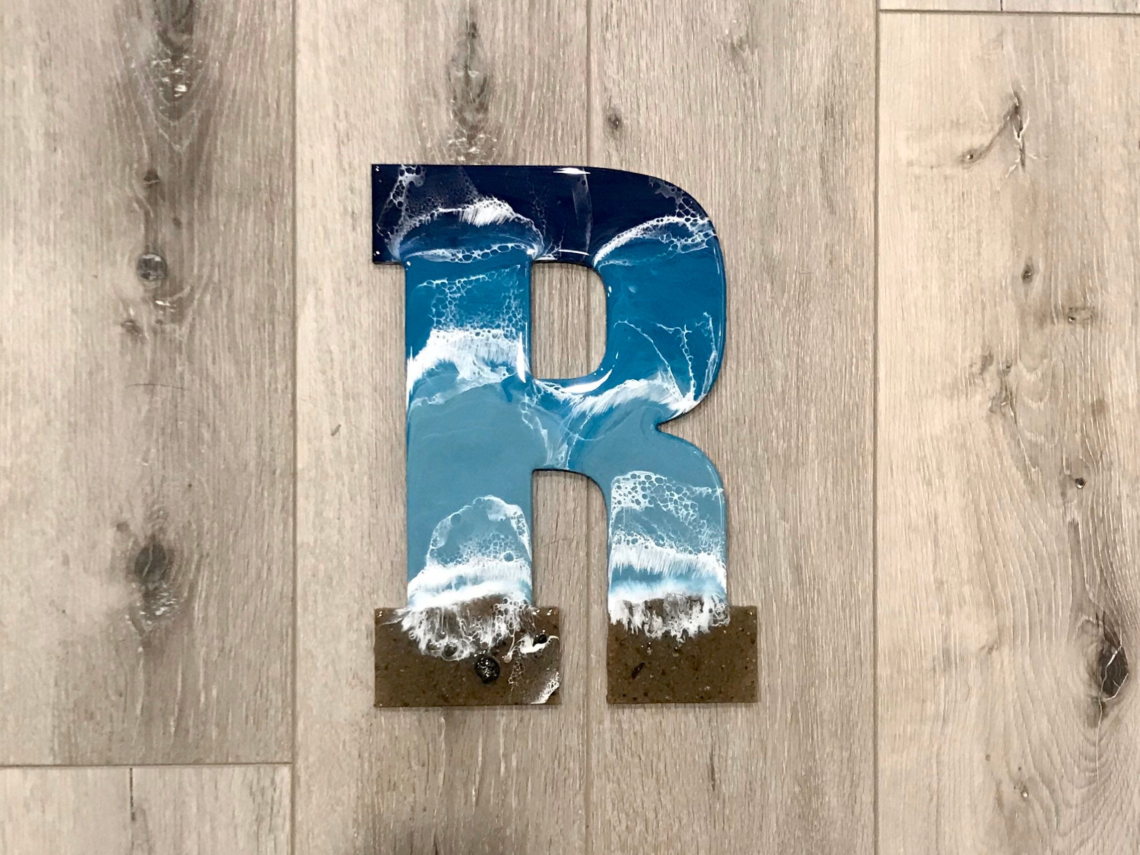 Beach Themed Letter for Wall Monogram Initial Decor Surf Art | Etsy