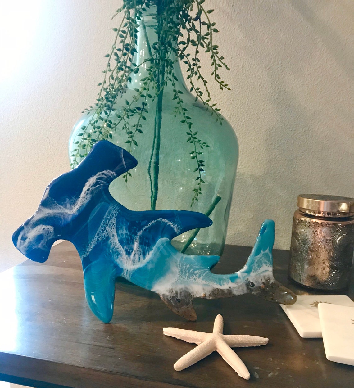 Beach Art Resin Shark Wall Decor Hammerhead Decor Ocean Art - Etsy
