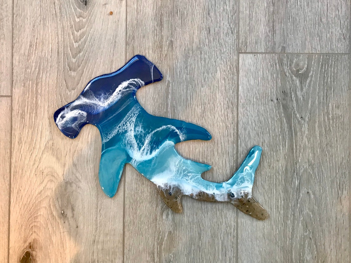 Beach Art Resin Shark Wall Decor Hammerhead Decor Ocean Art - Etsy
