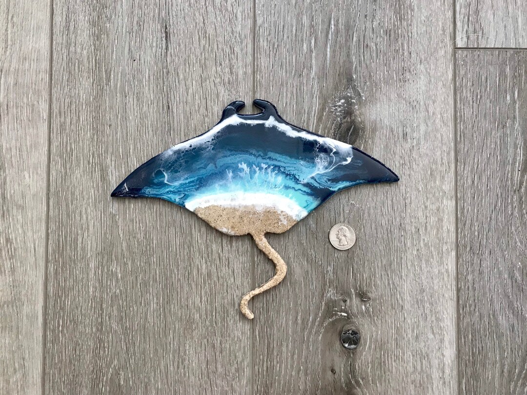 Sting Ray Wall Decor, Ocean Wave Art, Beach House Decoration, Beach ...