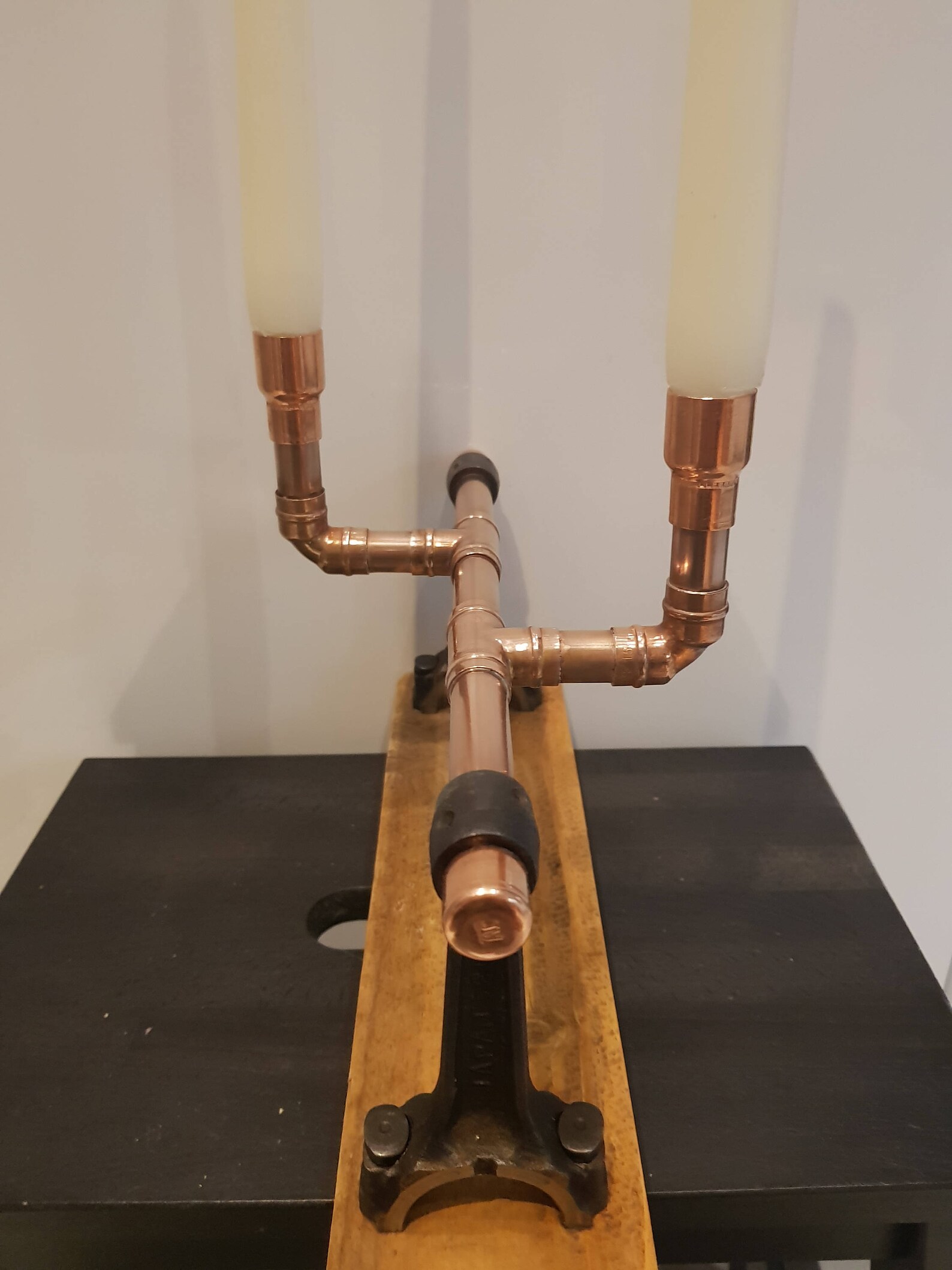 Twin Copper Pipe Candle Holder Conrod Stand Steampunk - Etsy