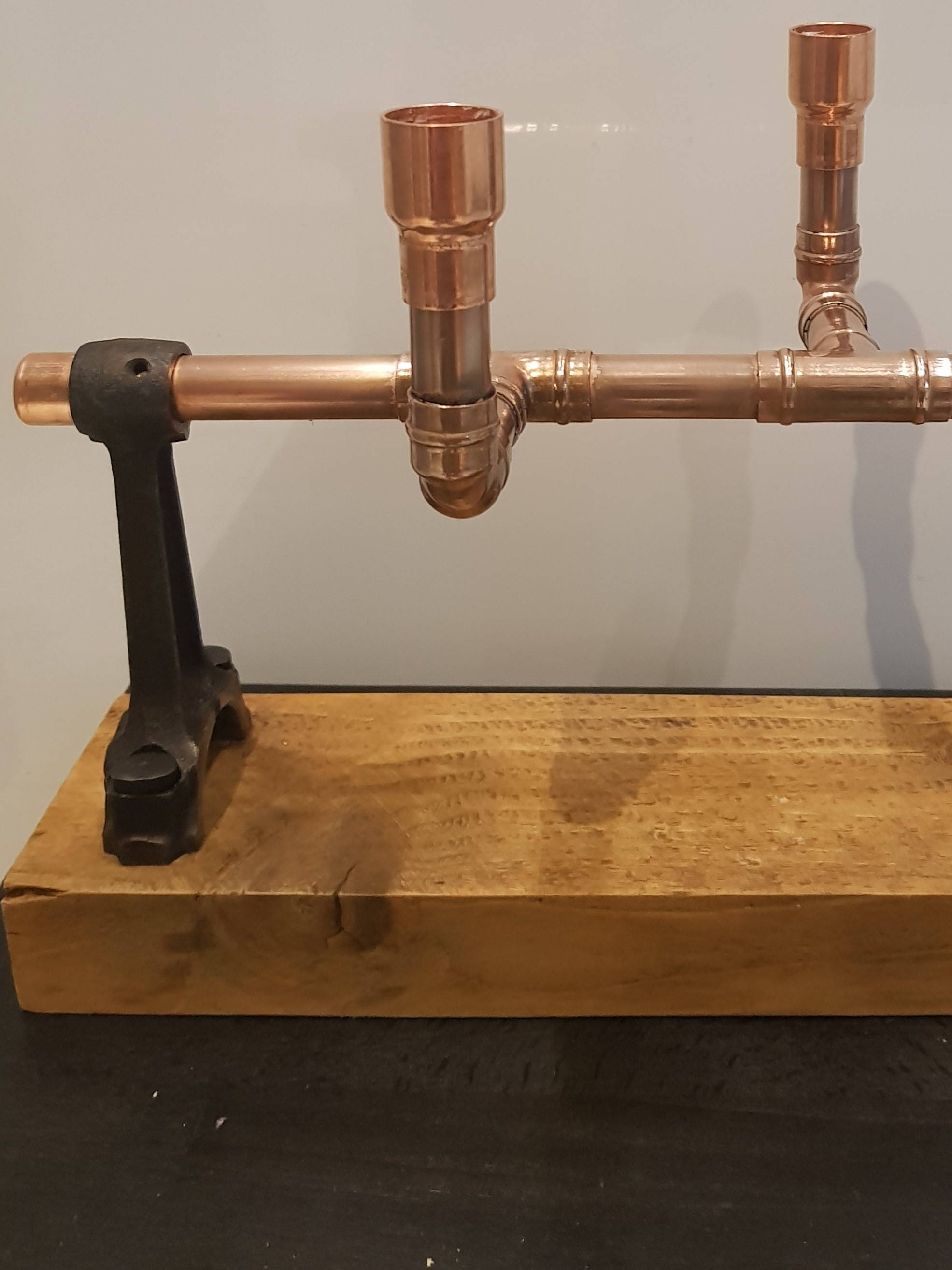 Twin Copper Pipe Candle Holder Conrod Stand Steampunk - Etsy