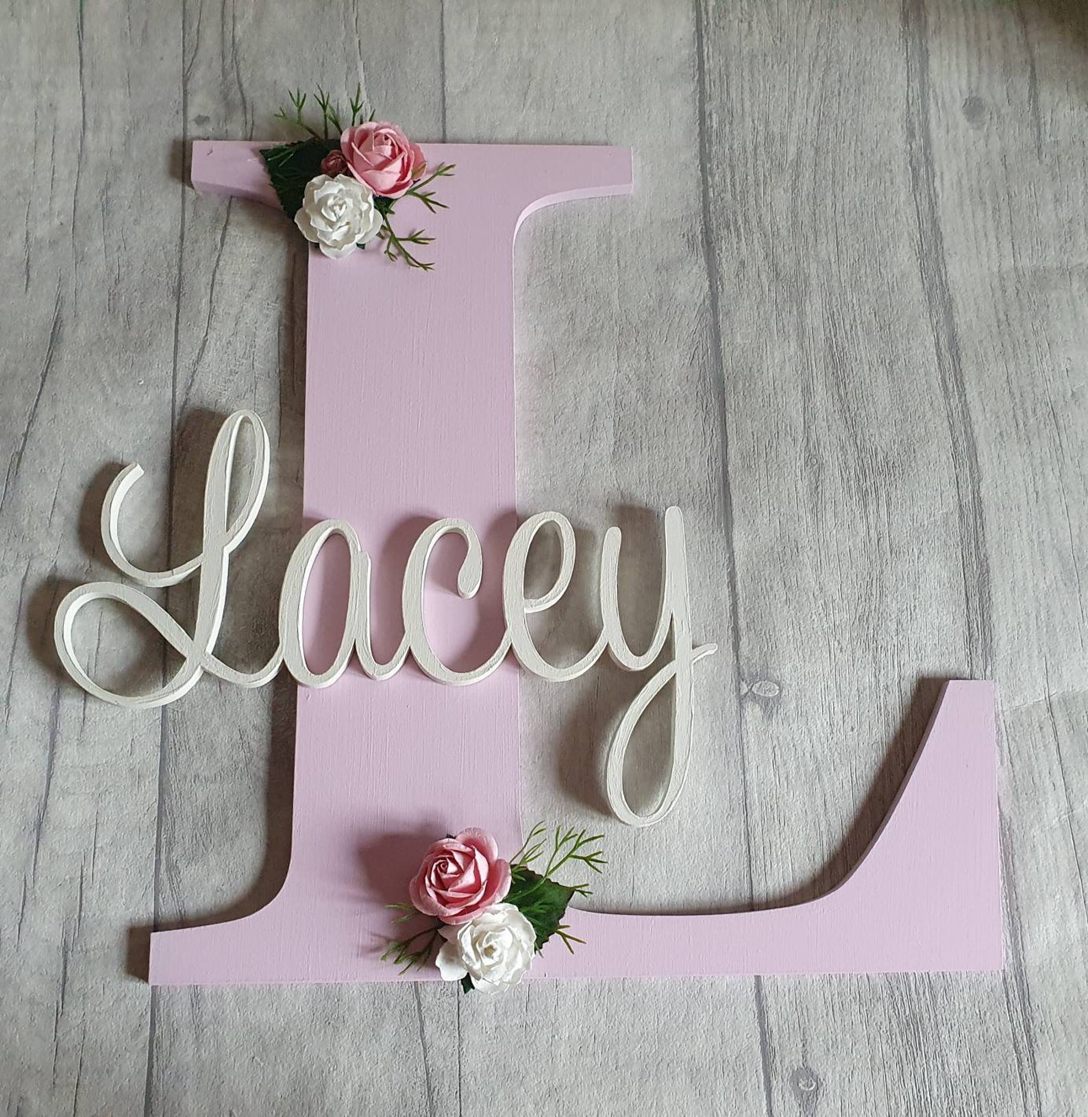Personalised Wall Hanging Floral Initial Girls Room Decor - Etsy