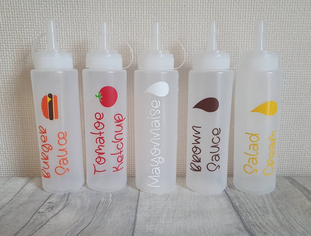 Personalised Condiment Squeezy Bottles Sauce Bottles - Etsy